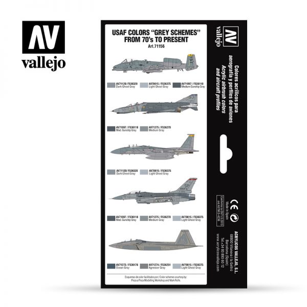 Vallejo Model Air Paint Set - USAF Colours "Grey Schemes" from 70's to ...