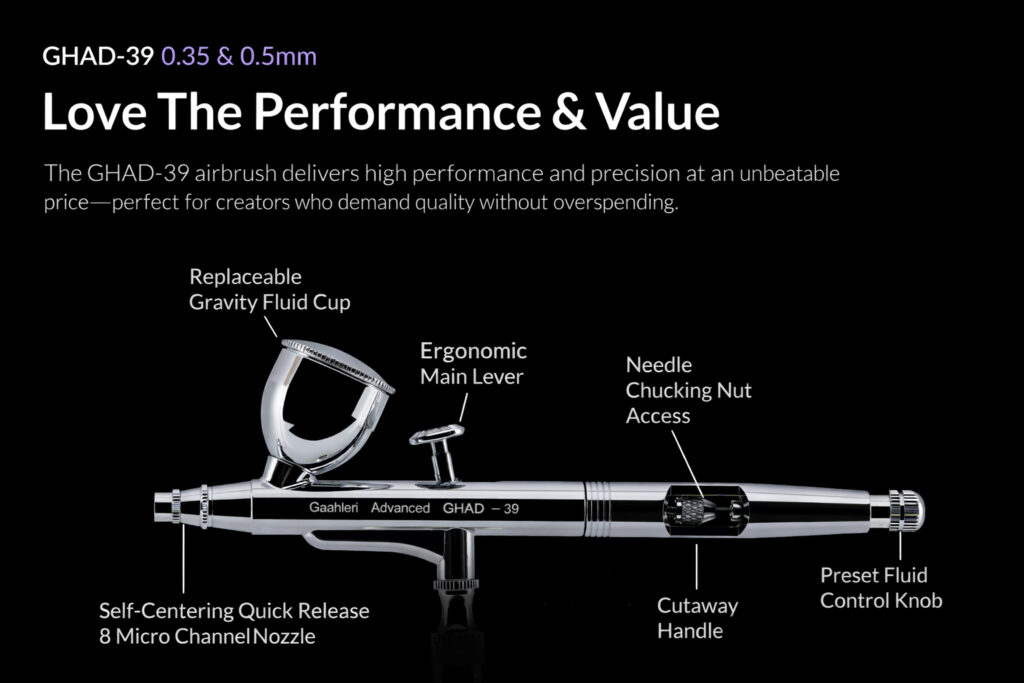 Gaahleri Advanced Series - GHAD-39 Gravity Feed Double Action Airbrush ...