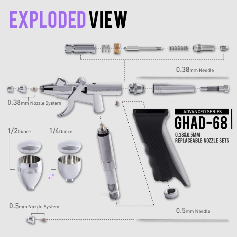 Gaahleri Advanced Series - GHAD-68 Trigger Style Airbrush (0.38mm & 0 ...