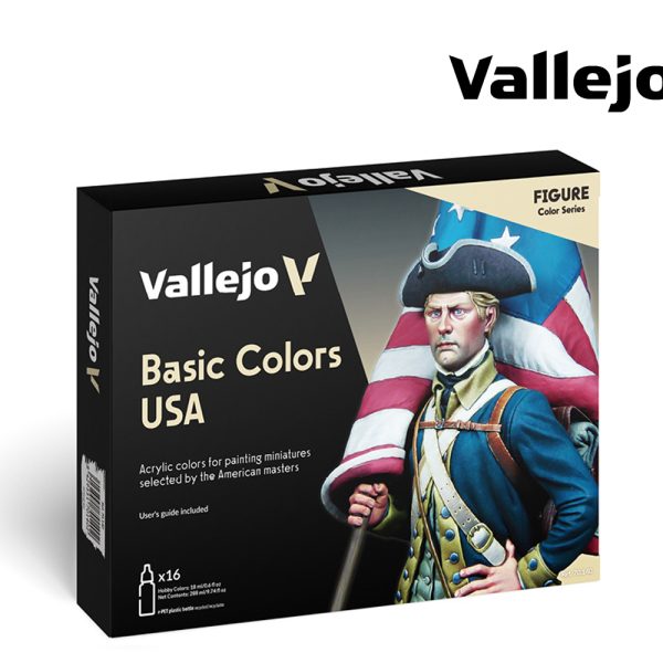 Vallejo Model Color Paint Set - Basic Colors USA (16 x 18ml ...