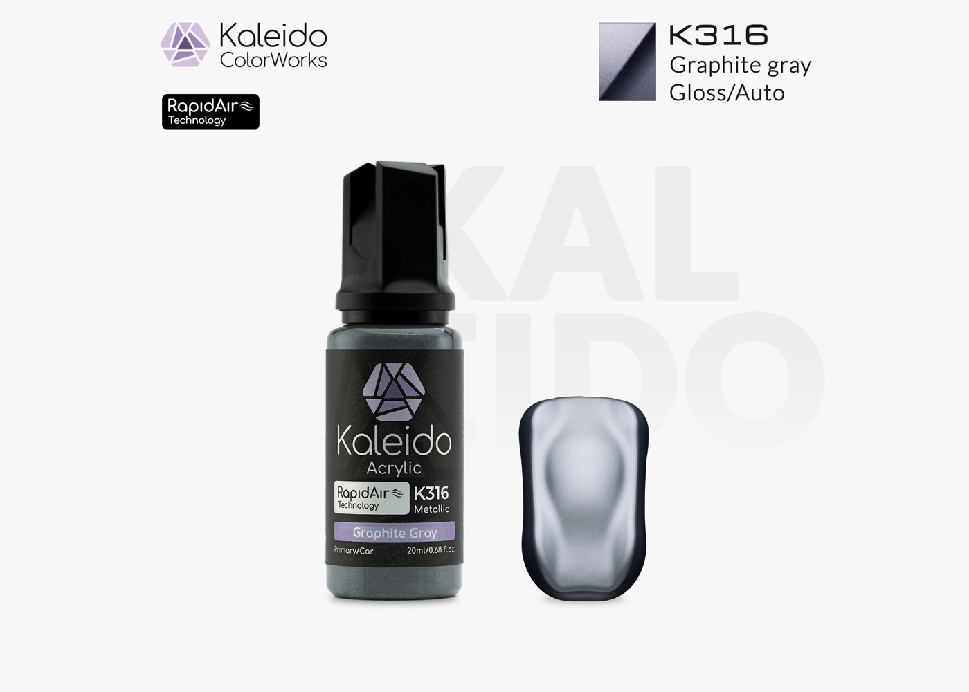Kaleido ColorWorks: K316 - Graphite Gray (20ml) - Everything Airbrush